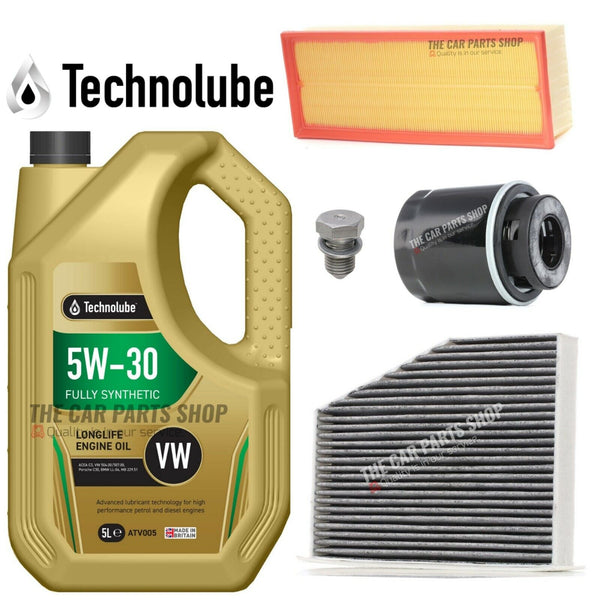 FOR VW SCIROCCO 1.4 TSI MK2 SERVICE KIT 5L TECHNOLUBE AIR OIL CABIN ...