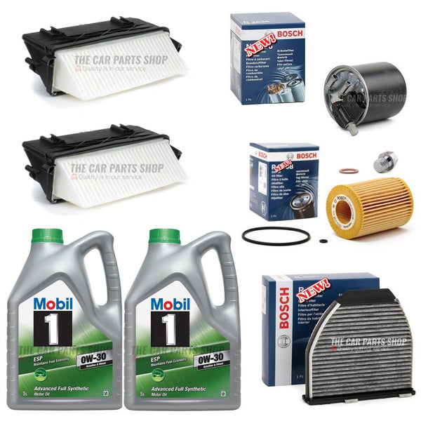 FULL BOSCH SERVICE KIT WITH 10L MOBIL FOR MERCEDES E-CLASS 3.0 E350 AM ...