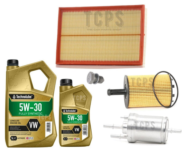FOR AUDI TT 3.2 V6 MK2 SERVICE KIT 6L TECHNOLUBE & FUEL OIL AIR SUMP P ...